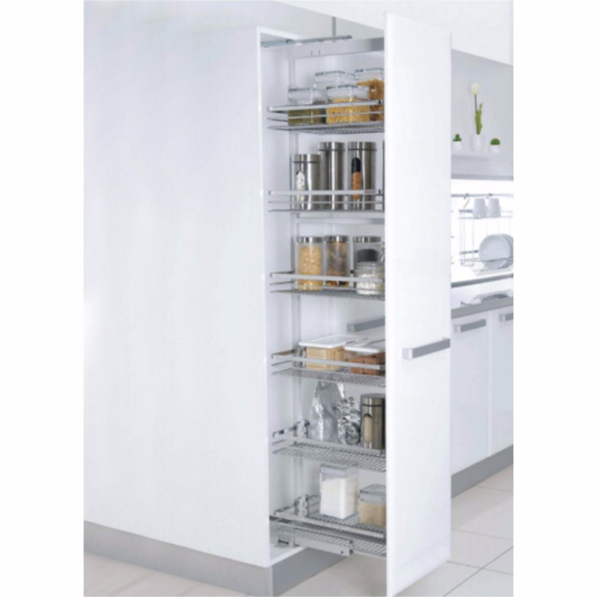 140-155 35 cm Wooden Bottom Telescopic Larder Eko. Soft Closing - B ...