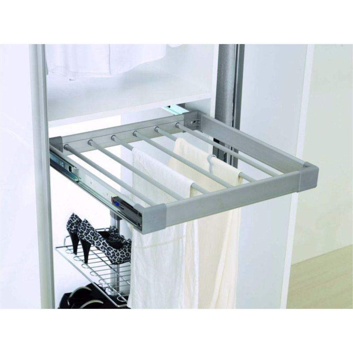 Plastic Cover Trouser Rack With Side Mounted Telescopic Rail 45 cm - B ...